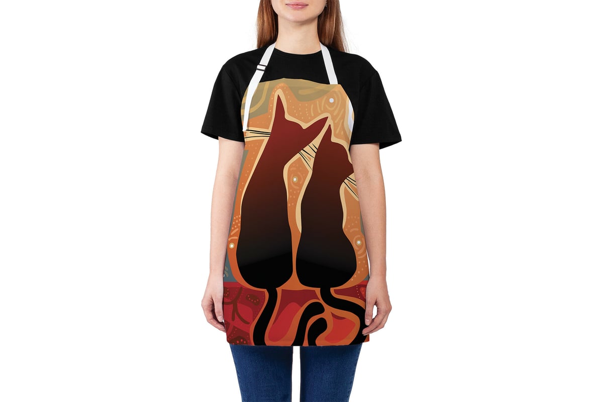 Кухонный фартук JOYARTY Мечтающие коты, универсальный размер для женщин и мужчин ap_14815 ...