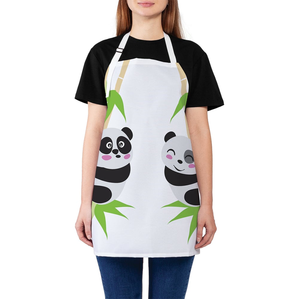Кухонный фартук JOYARTY Стеснительные панды, универсальный размер для женщин и мужчин ap_17653 ...