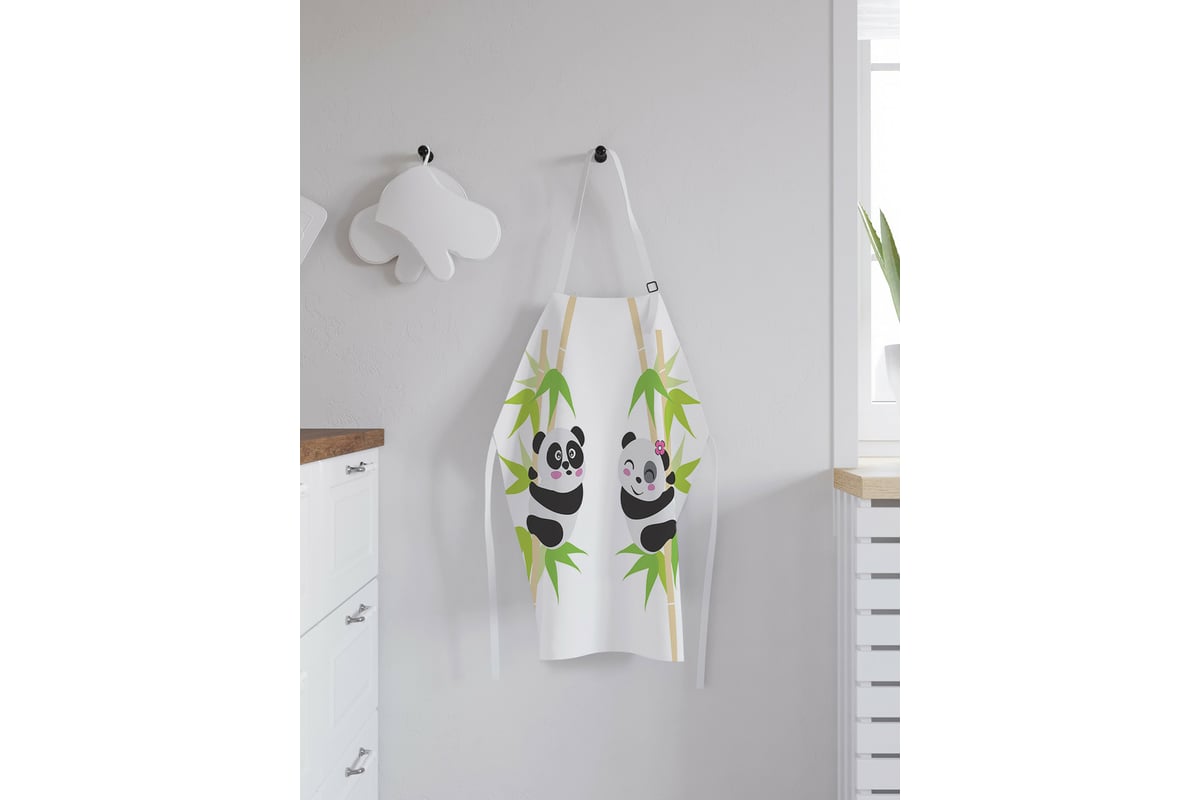 Кухонный фартук JOYARTY Стеснительные панды, универсальный размер для женщин и мужчин ap_17653 ...