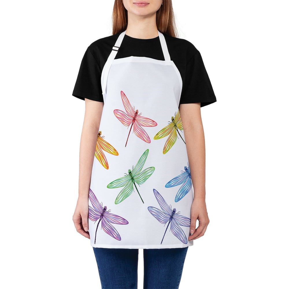 Кухонный фартук JOYARTY Стрекозы во всей красе, универсальный размер для женщин и мужчин ap ...