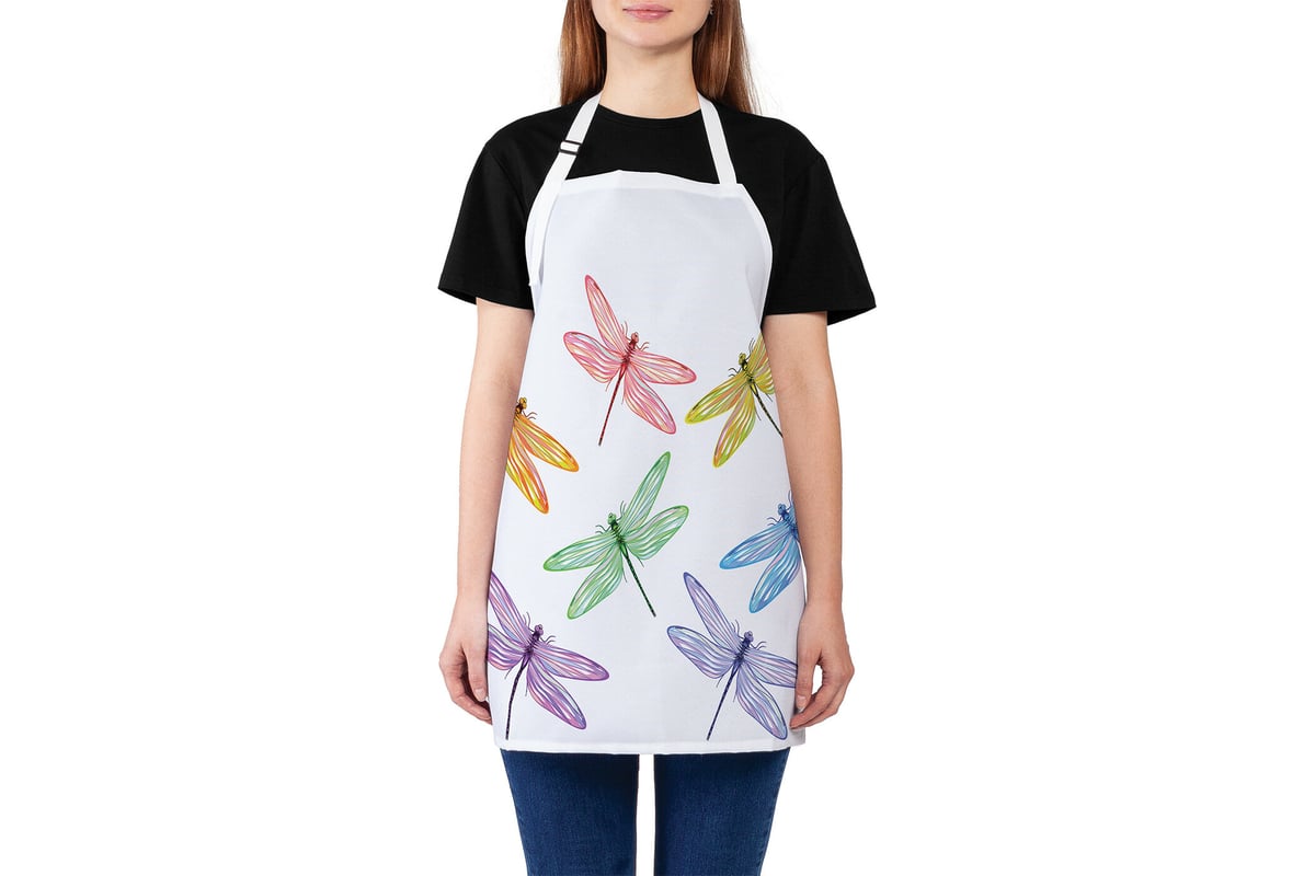 Кухонный фартук JOYARTY Стрекозы во всей красе, универсальный размер для женщин и мужчин ap ...