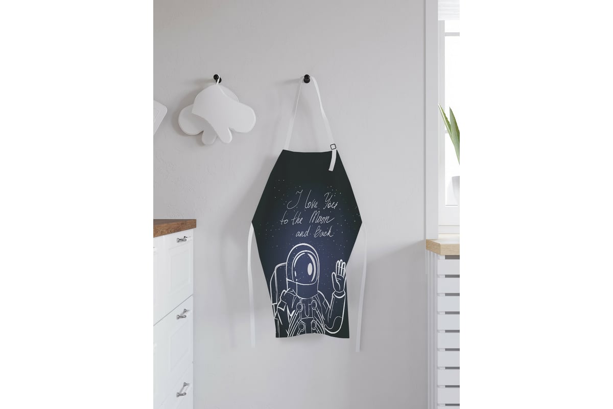 Кухонный фартук JOYARTY Любовь космонавта, универсальный размер для женщин и мужчин ap_19924 ...