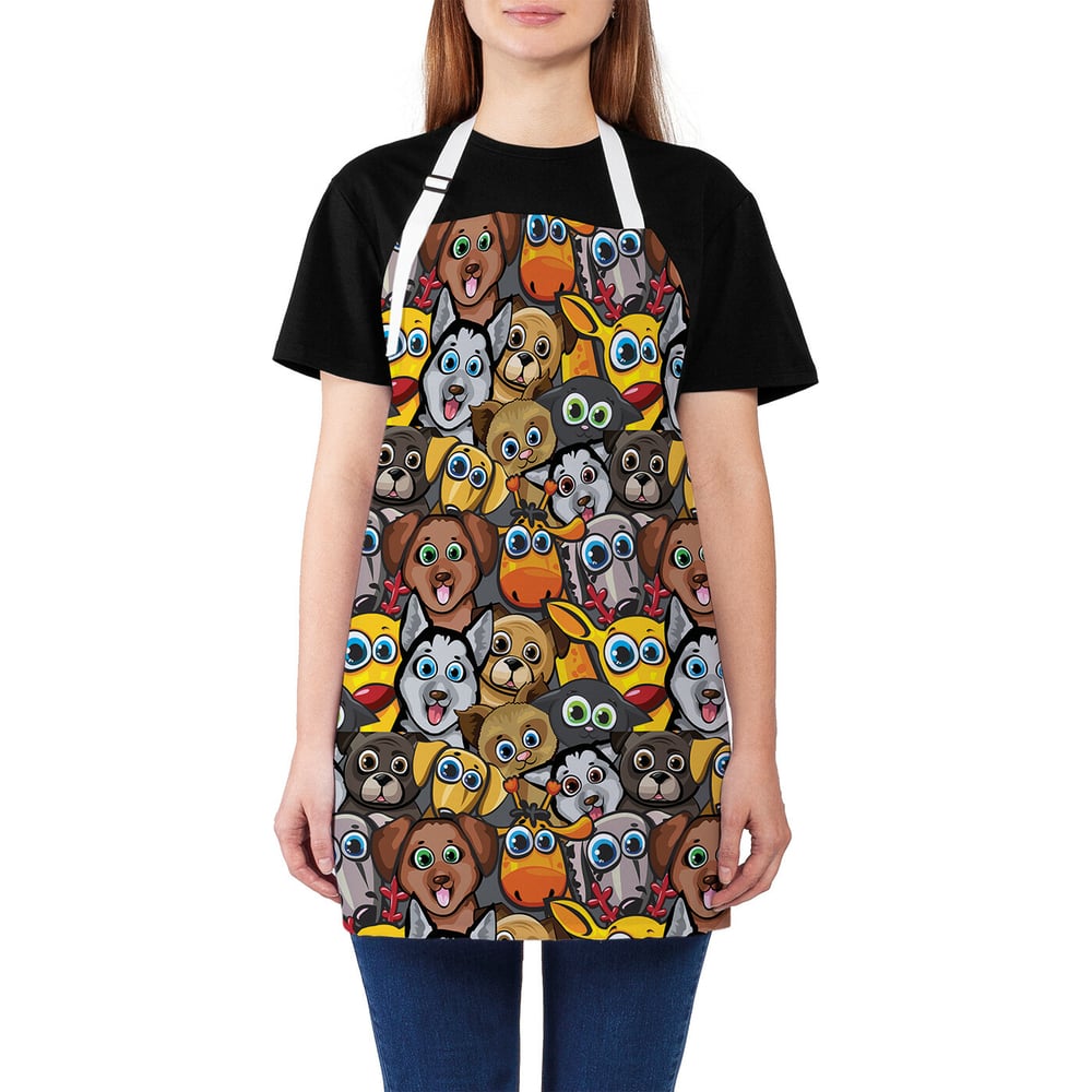 Кухонный фартук JOYARTY собачьи мордашки, универсальный размер для женщин и мужчин ap_50686 ...