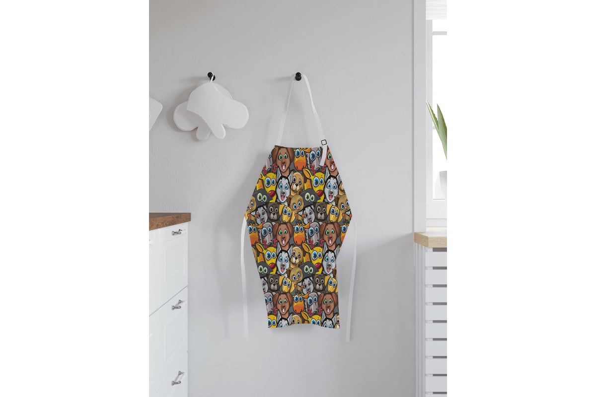 Кухонный фартук JOYARTY собачьи мордашки, универсальный размер для женщин и мужчин ap_50686 ...