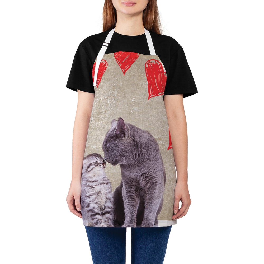Кухонный фартук JOYARTY Любвеобильные коты, универсальный размер для женщин и мужчин ap_25649 ...