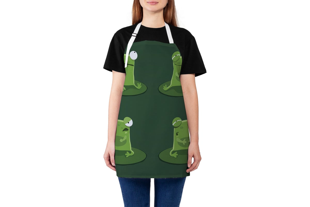 Кухонный фартук JOYARTY Эмоциональная лягушка, универсальный размер для женщин и мужчин ap_18496 ...