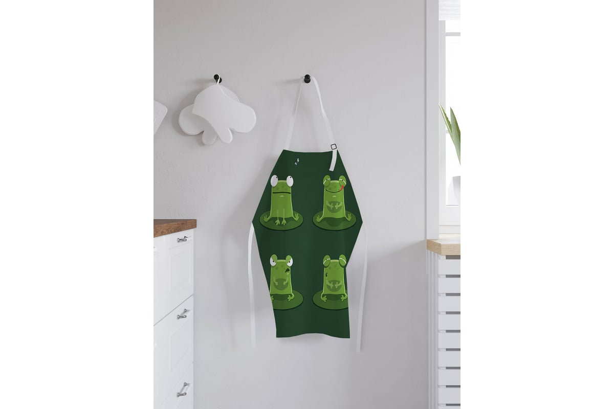 Кухонный фартук JOYARTY Эмоциональная лягушка, универсальный размер для женщин и мужчин ap_18496 ...
