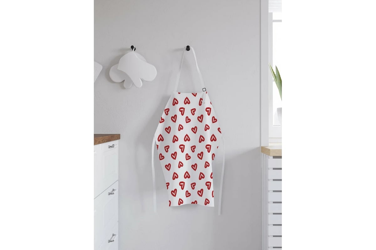 Кухонный фартук JOYARTY Нарисованные сердца, универсальный размер для женщин и мужчин ap_422715 ...