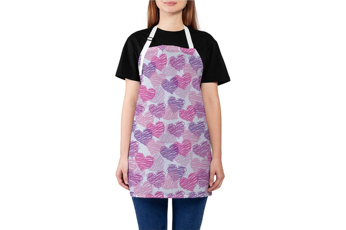 Кухонный фартук JOYARTY Мелковые сердечки, универсальный размер для женщин и мужчин ap_422623 ...