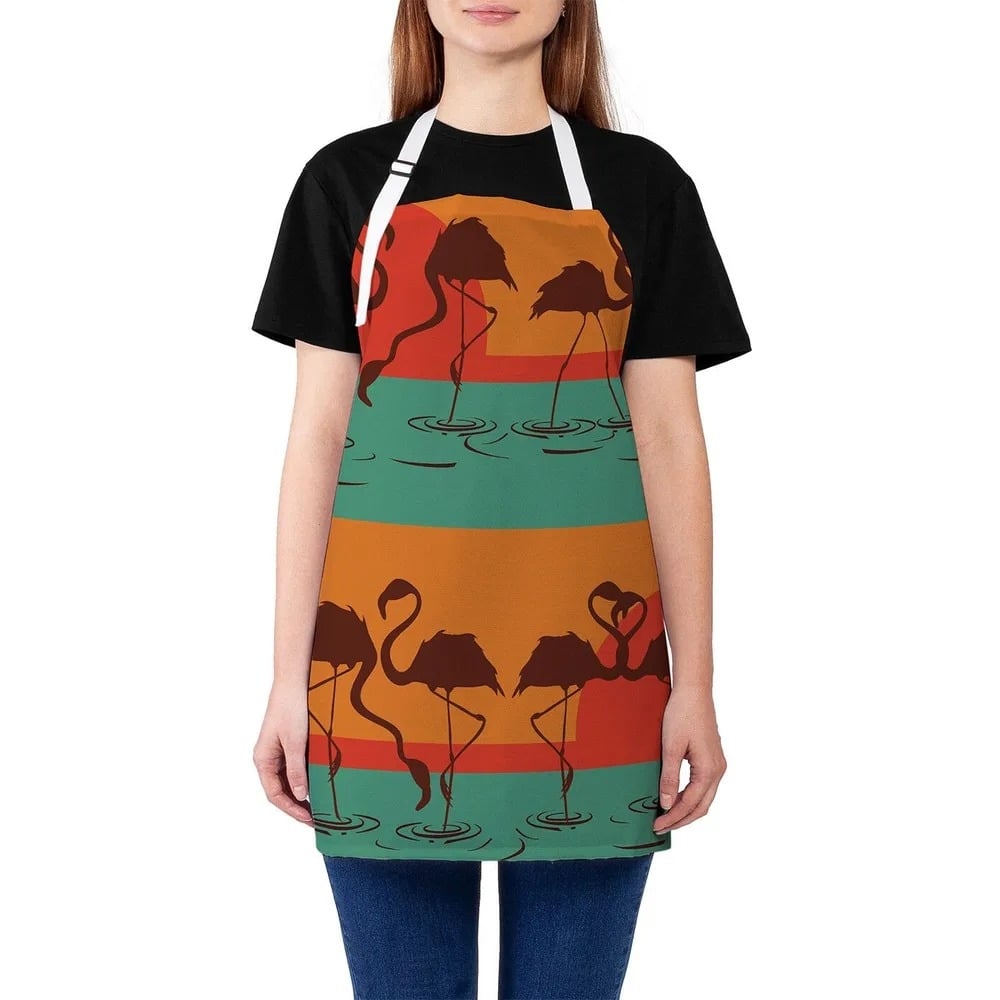 Кухонный фартук JOYARTY Фламинго на закате, универсальный размер для женщин и мужчин ap_423253 ...