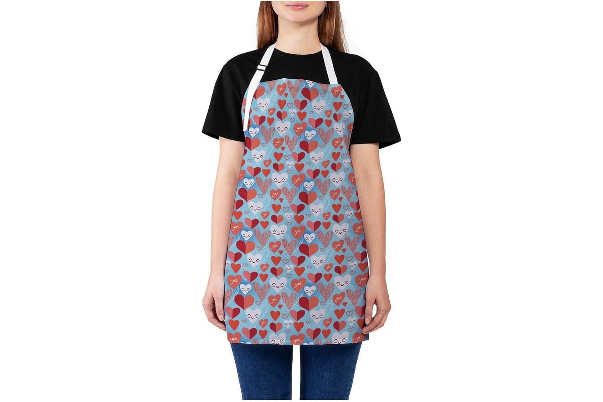 Кухонный фартук JOYARTY Милые сердечки, универсальный размер для женщин и мужчин ap_423881 ...