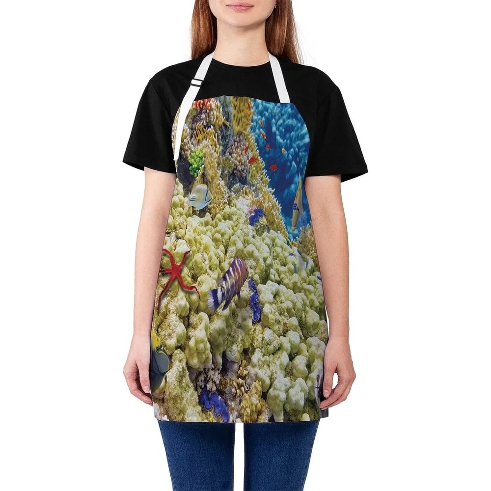 Кухонный фартук JOYARTY Коралловые рифы, универсальный размер для женщин и мужчин ap_423838 ...