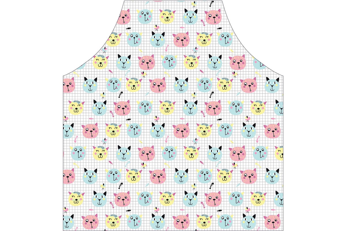 Кухонный фартук JOYARTY Мордочки котов, универсальный размер для женщин и мужчин ap_423831 ...