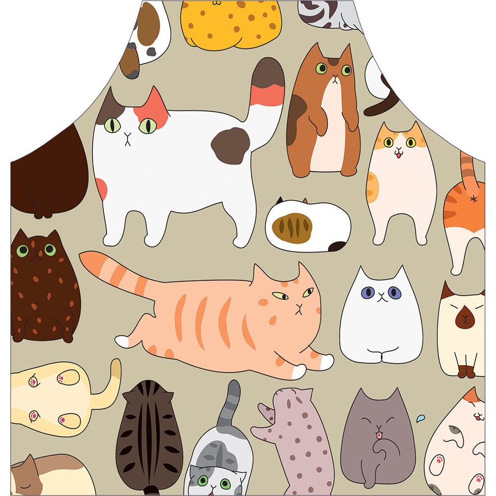 Кухонный фартук JOYARTY Котовечеринка, универсальный размер для женщин и мужчин ap_423828 ...