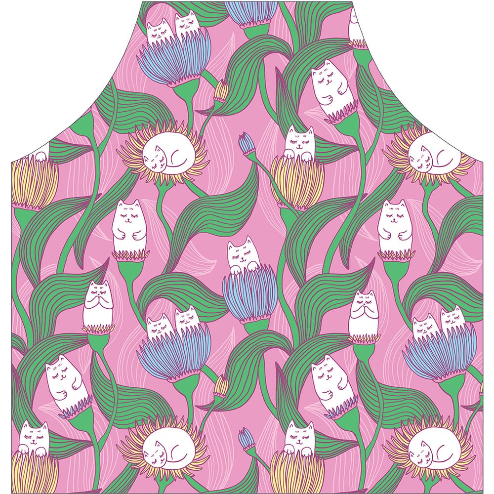 Кухонный фартук JOYARTY Цветочные коты, универсальный размер для женщин и мужчин ap_423845 ...