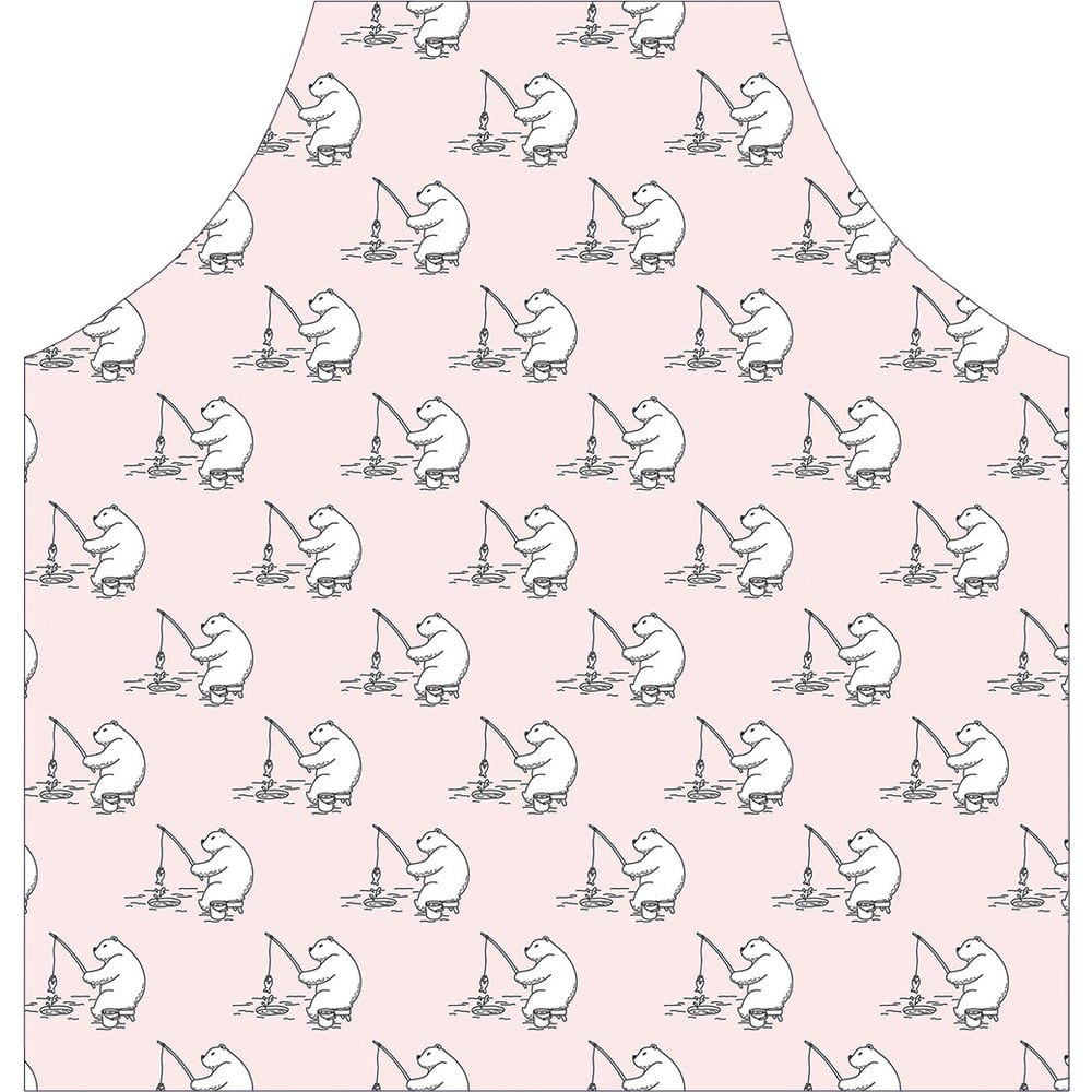 Кухонный фартук JOYARTY Мишка рыбак, универсальный размер для женщин и мужчин ap_423842 ...