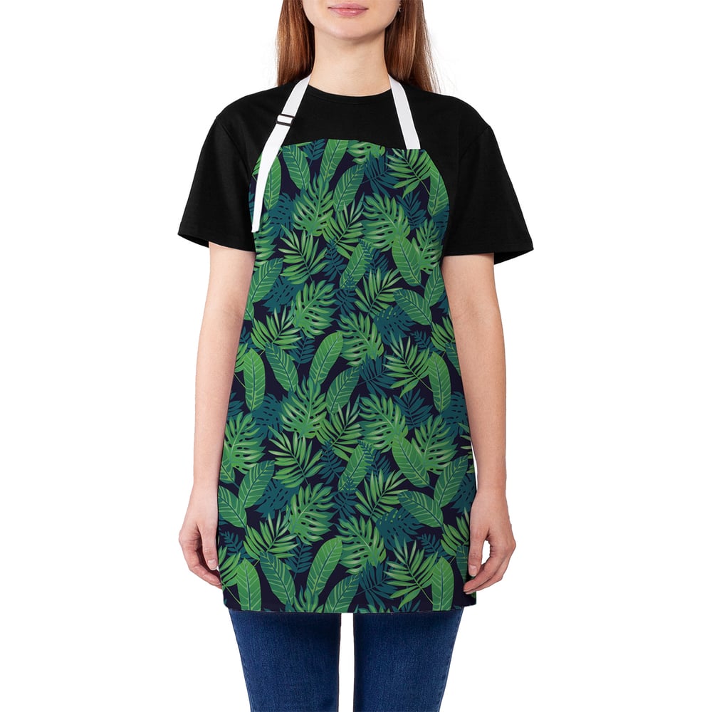 Кухонный фартук JOYARTY Множество экзотических листьев, универсальный размер для женщин и мужчин ...