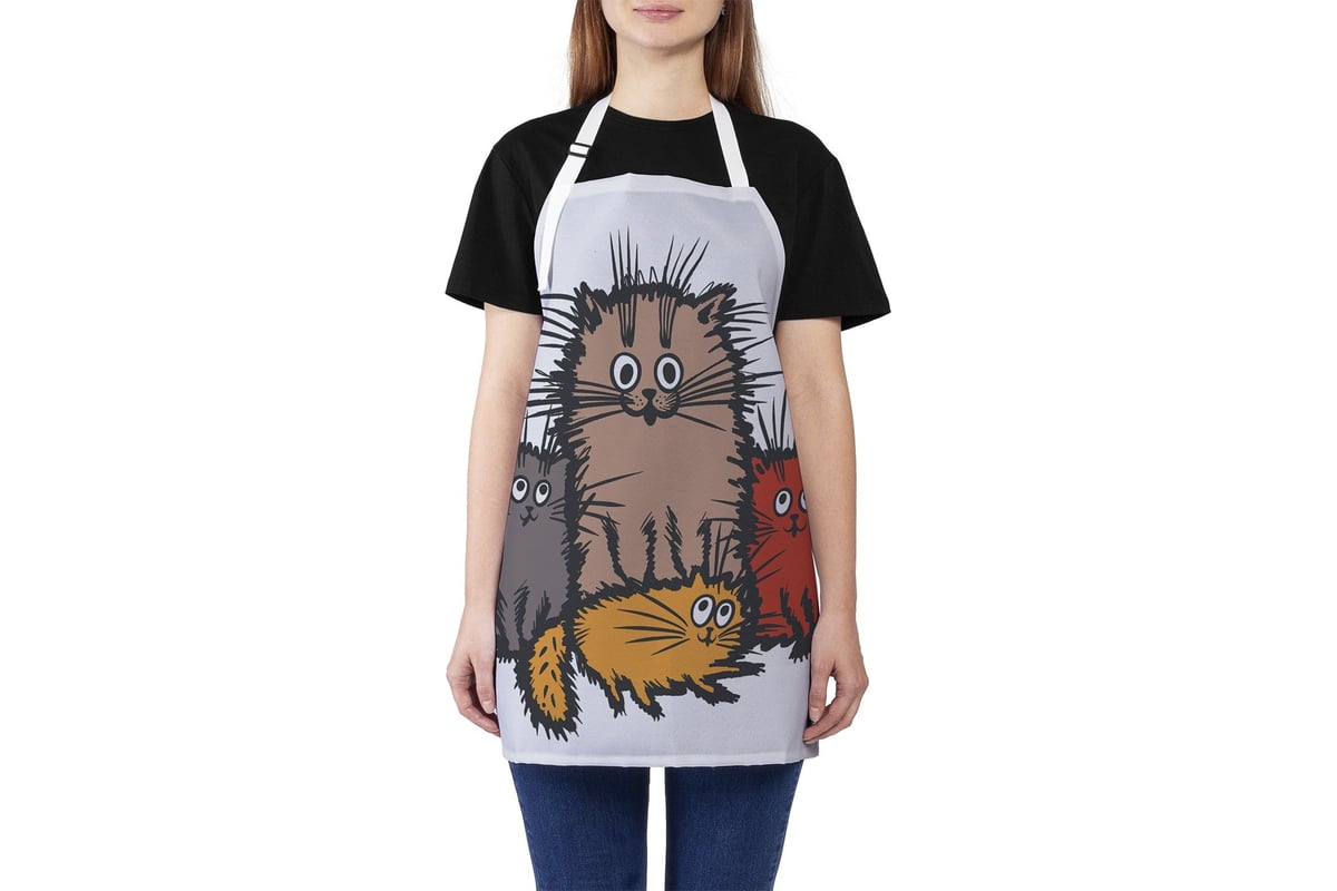 Кухонный фартук JOYARTY Озорные коты, универсальный размер для женщин и мужчин ap_425500 ...