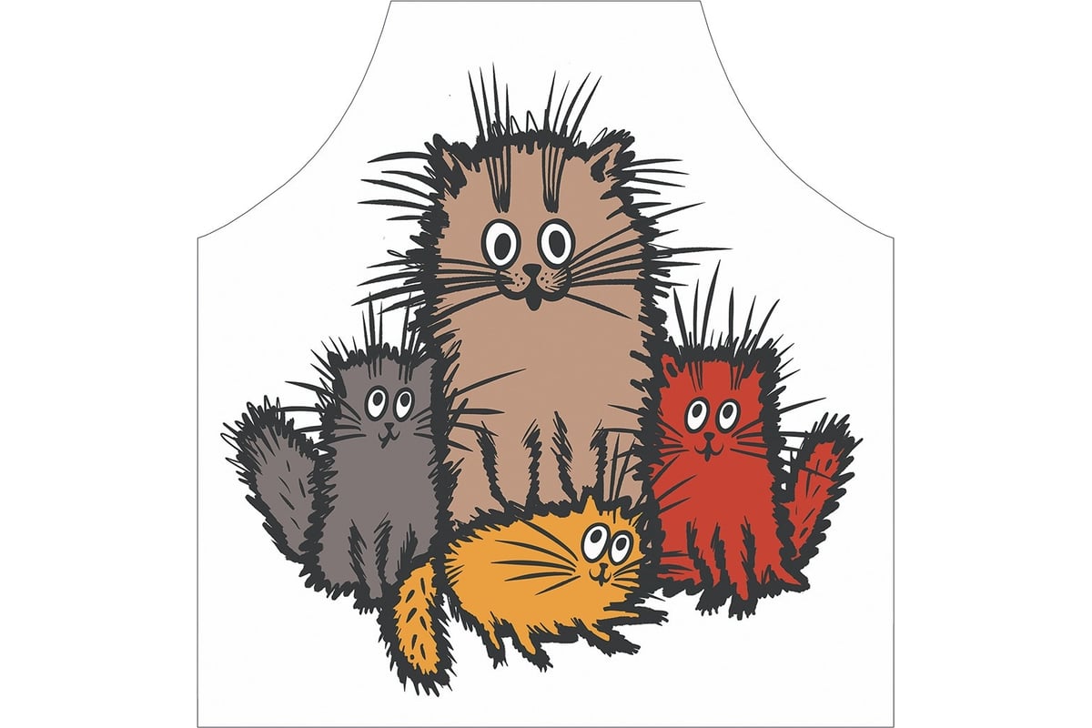 Кухонный фартук JOYARTY Озорные коты, универсальный размер для женщин и мужчин ap_425500 ...