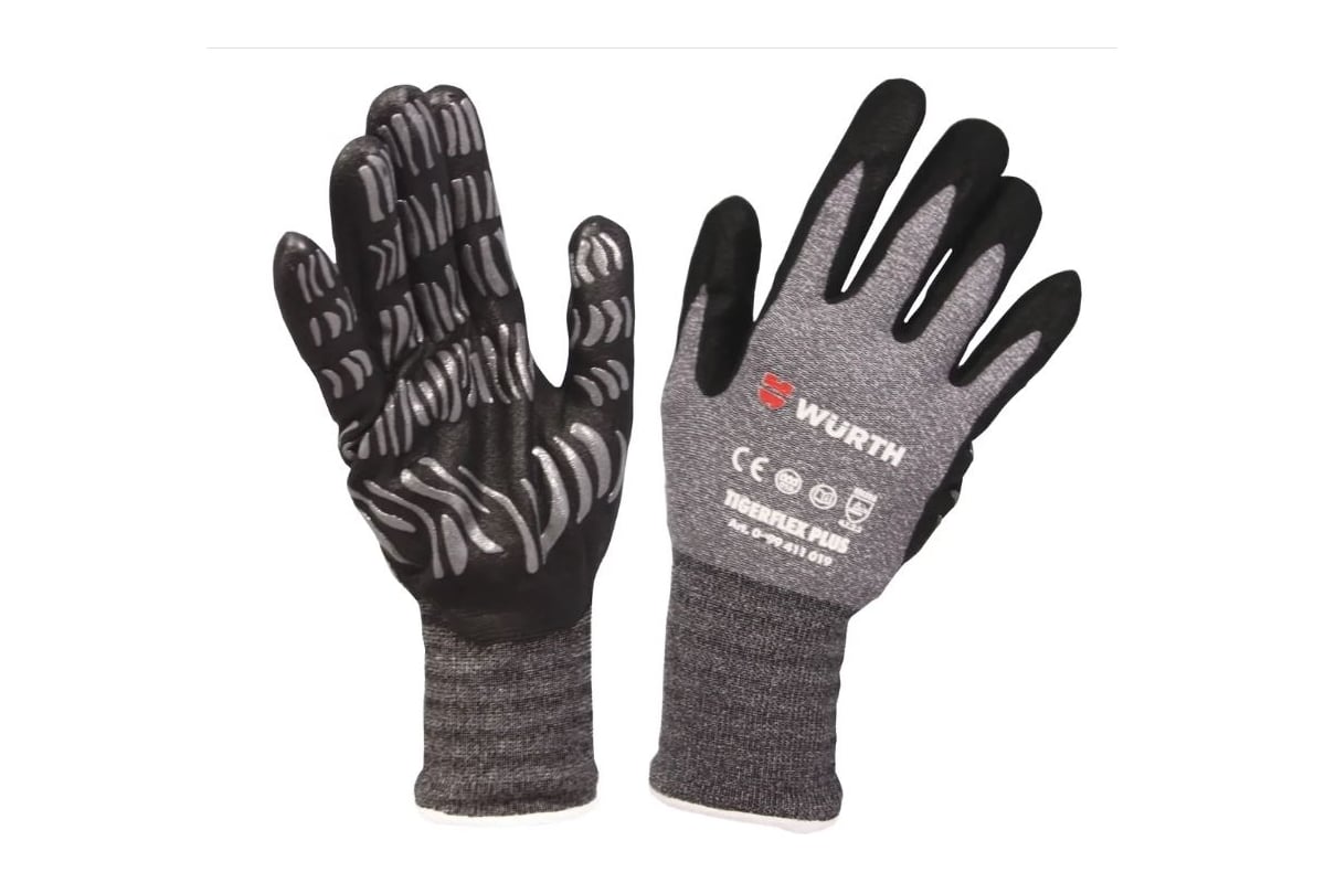 Нитриловые перчатки Wurth TIGERFLEX PLUS p.10 0899411020961 12 ...