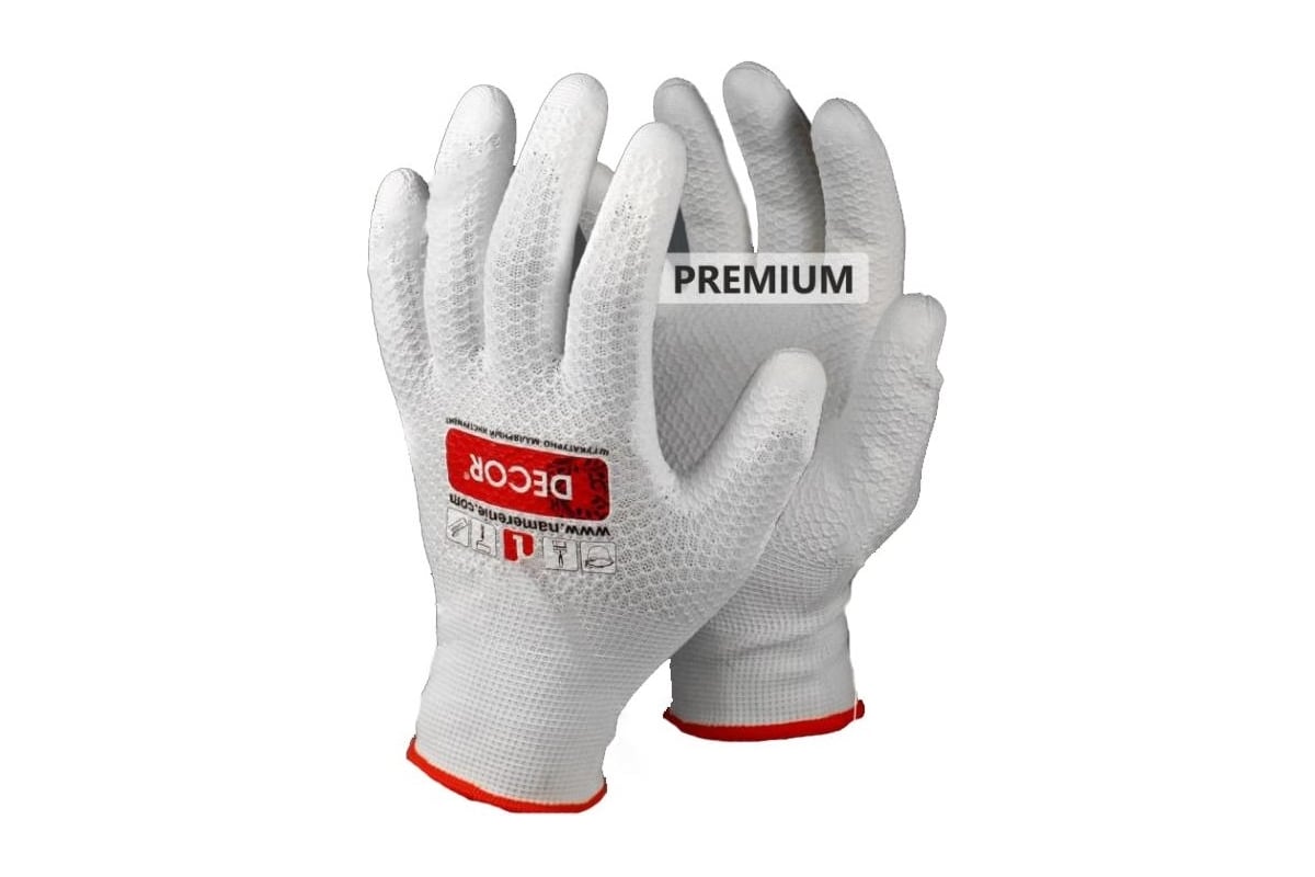 Перчатки DECOR PREMIUM прорезиненные, размер M 507-001 11613336 ...