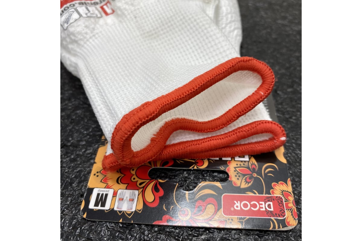 Перчатки DECOR PREMIUM прорезиненные, размер M 507-001 11613336 ...