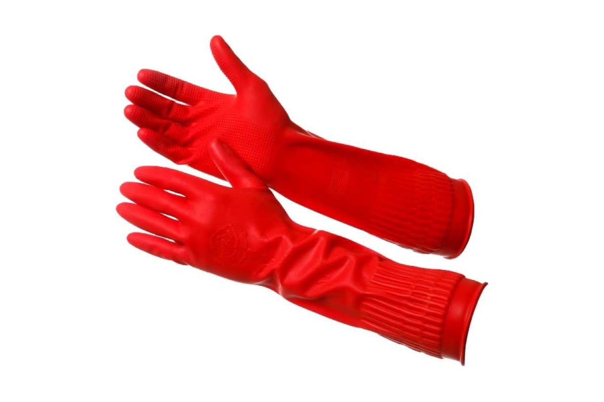 Перчатки латексные, удлиненные, хозяйственные GWARD ROSE р. M 1 пара в ...