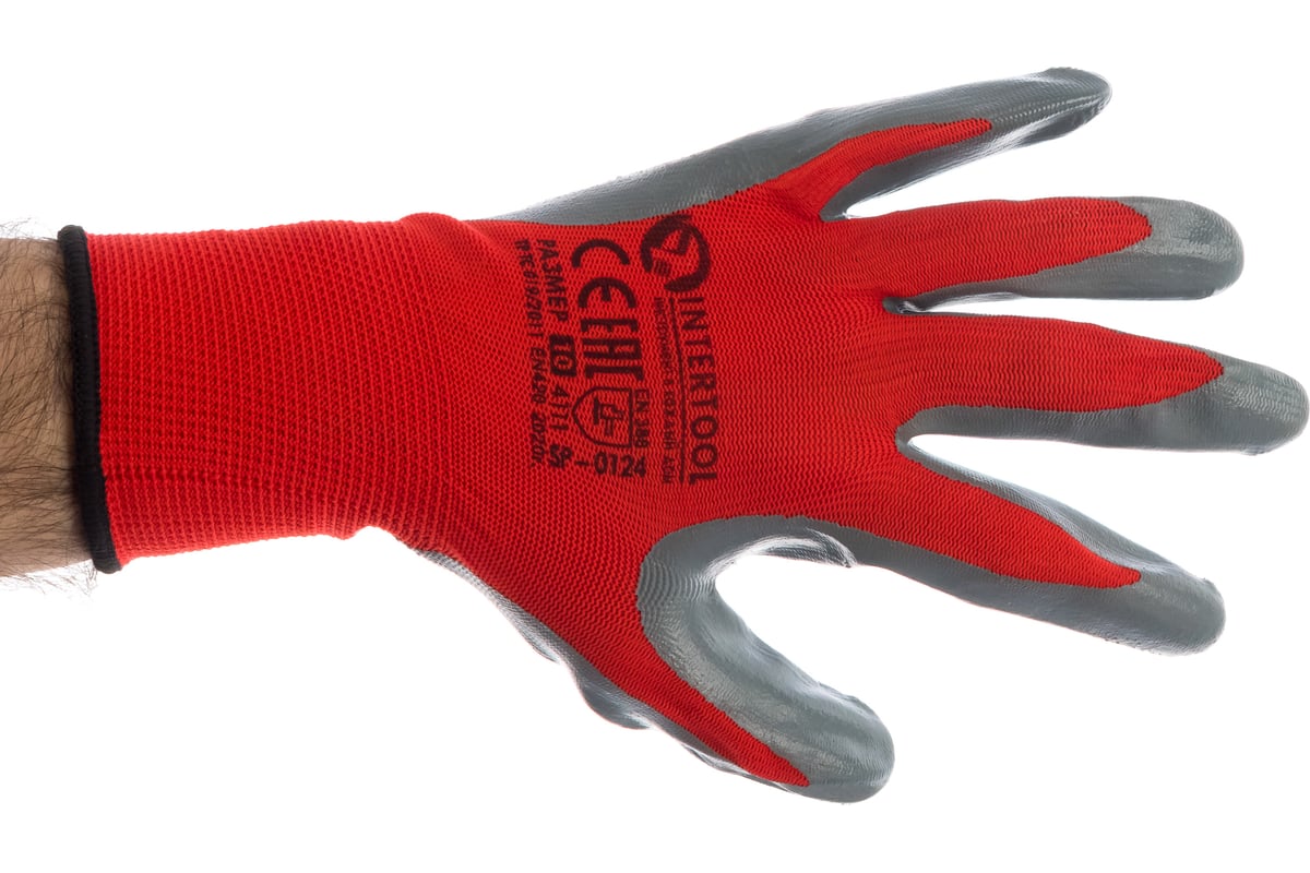 Вязанная синтетическая перчатка INTERTOOL, красная, размер 10 SP-0124 - выгодная цена, отзывы ...
