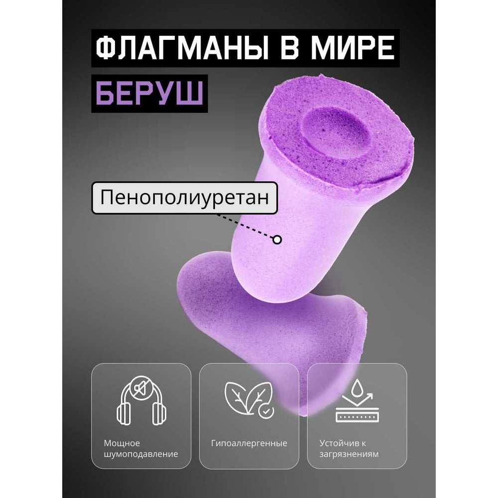 Беруши Jeta Safety противошумные из полиуретана, 37 дБ, форма ...