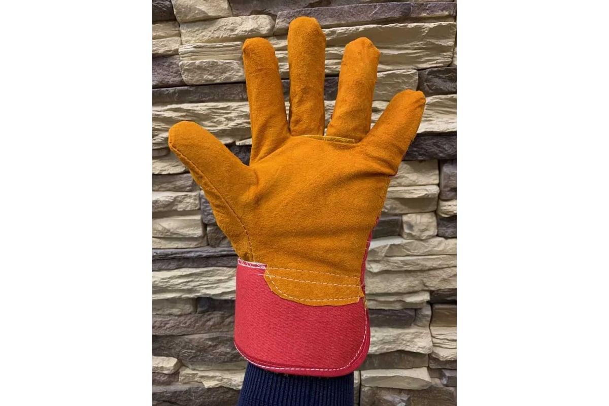 Краги зимние Master-Pro 50 пар, СИБИРЬ спилковые комбинированные с ...