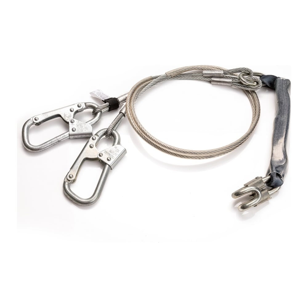 Двуплечий строп из стального троса в защитной оболочке с амортизатором ...