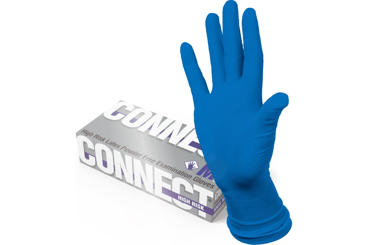 Латексные перчатки повышенной прочности CONNECT 50 шт., размер M ...