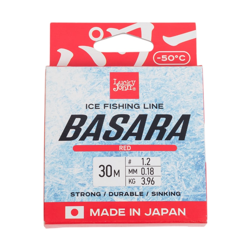 Монофильная зимняя леска Lucky John BASARA Red 30 м, 0.18 мм LJ4002-018 ...