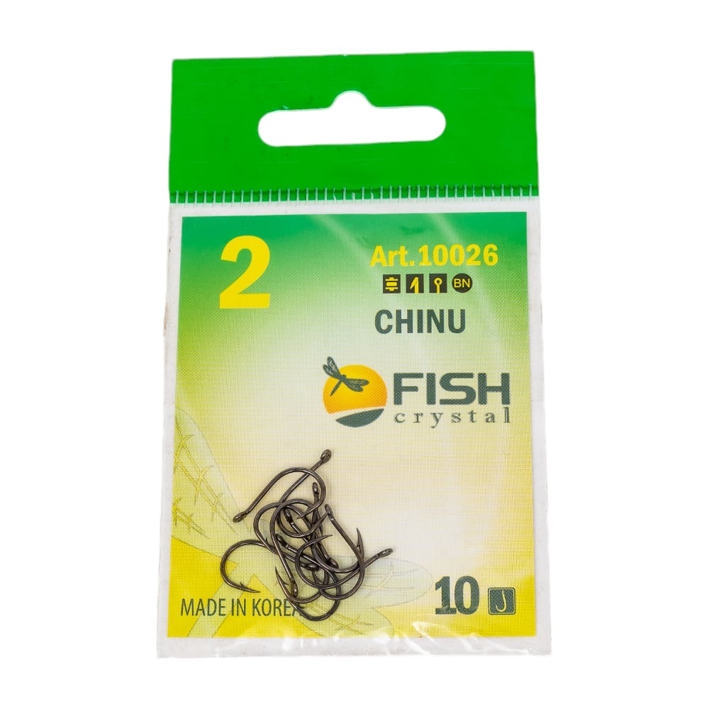 Крючок FISHCRYSTAL FS CHINU №2, 10 шт 10026-02F - выгодная цена, отзывы ...
