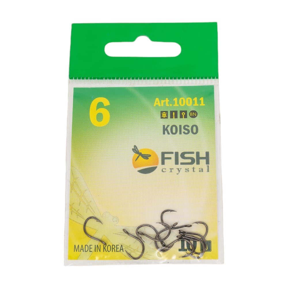 Крючок FISHCRYSTAL FS KOISO-RING №6, 10 шт 10011-06F - выгодная цена ...