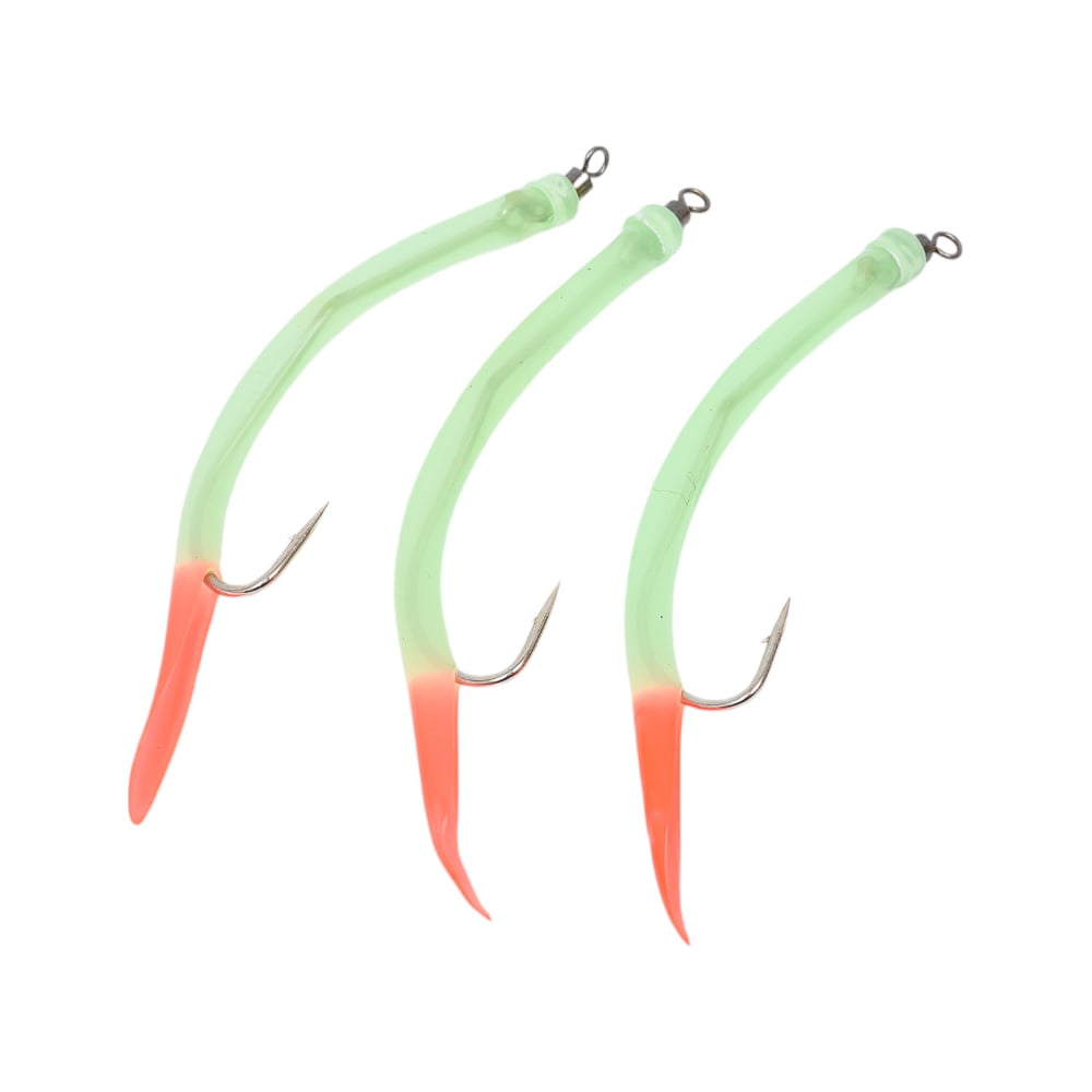 Крючок оснащенный кембриком HIGASHI Gummi Makk #4/0 (set-3pcs), #02 Red ...