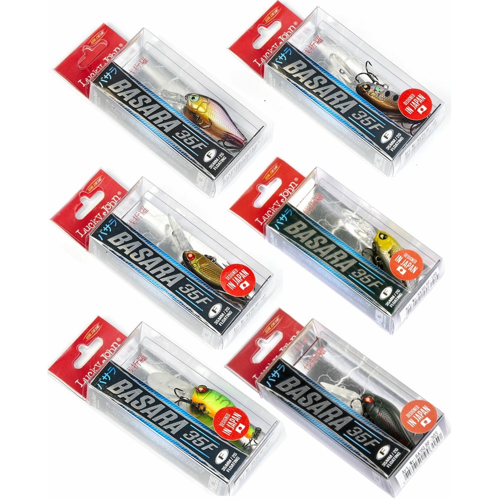Плавающие воблеры Lucky John Pro Series BASARA LBF 03.50/015SET, 6шт ...