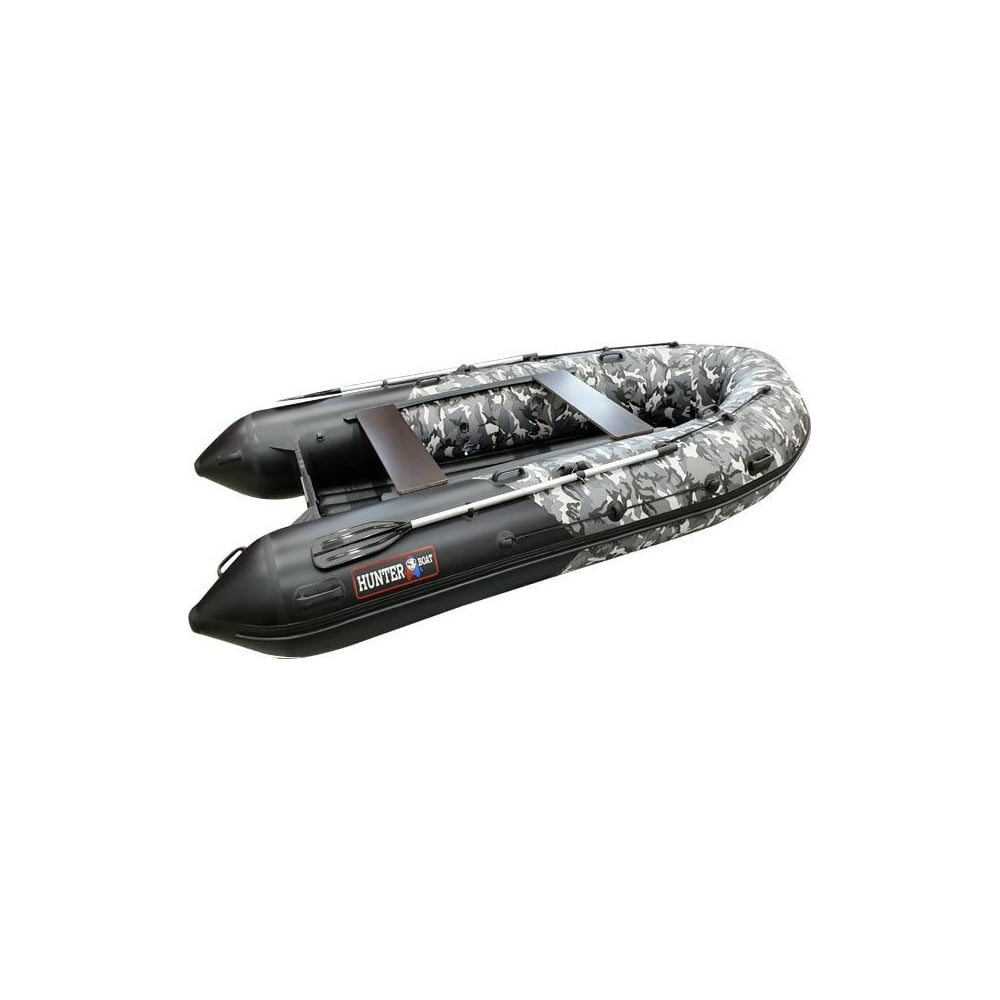 Лодка Hunterboat Хантер 380 ПРО, серый камуфляж/черный 4627110221994 ...
