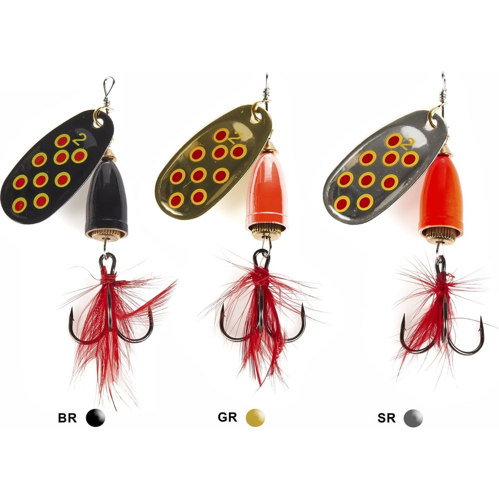 Вращающиеся блесны Lucky John BELL SPIN 02 06.0г, BRD/GRD/SRD, 3шт ...