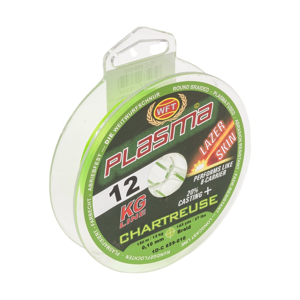 Плетеная леска WFT KG PLASMA LAZER SKIN Chartreuse 150/010 1D-C-659-010 - выгодная цена, отзывы ...