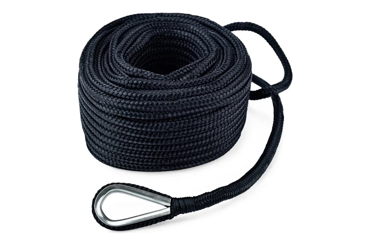 Якорный плетеный трос Skipper конец, 6 мм х 20 м, нейлон SK-TANBR620B ...