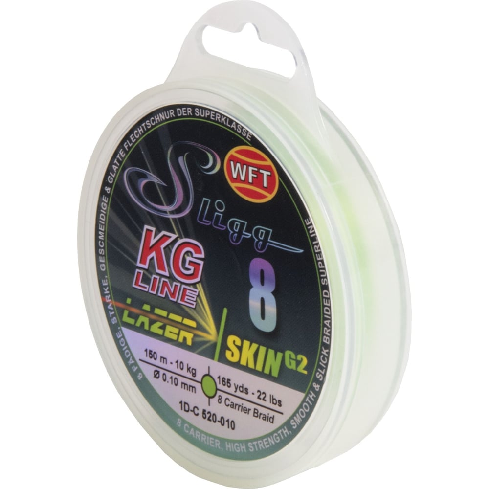 Плетеная леска WFT KG SLIGG LAZER SKIN G2x8 Chartreuse150/010 1D-C-520-010 - выгодная цена ...