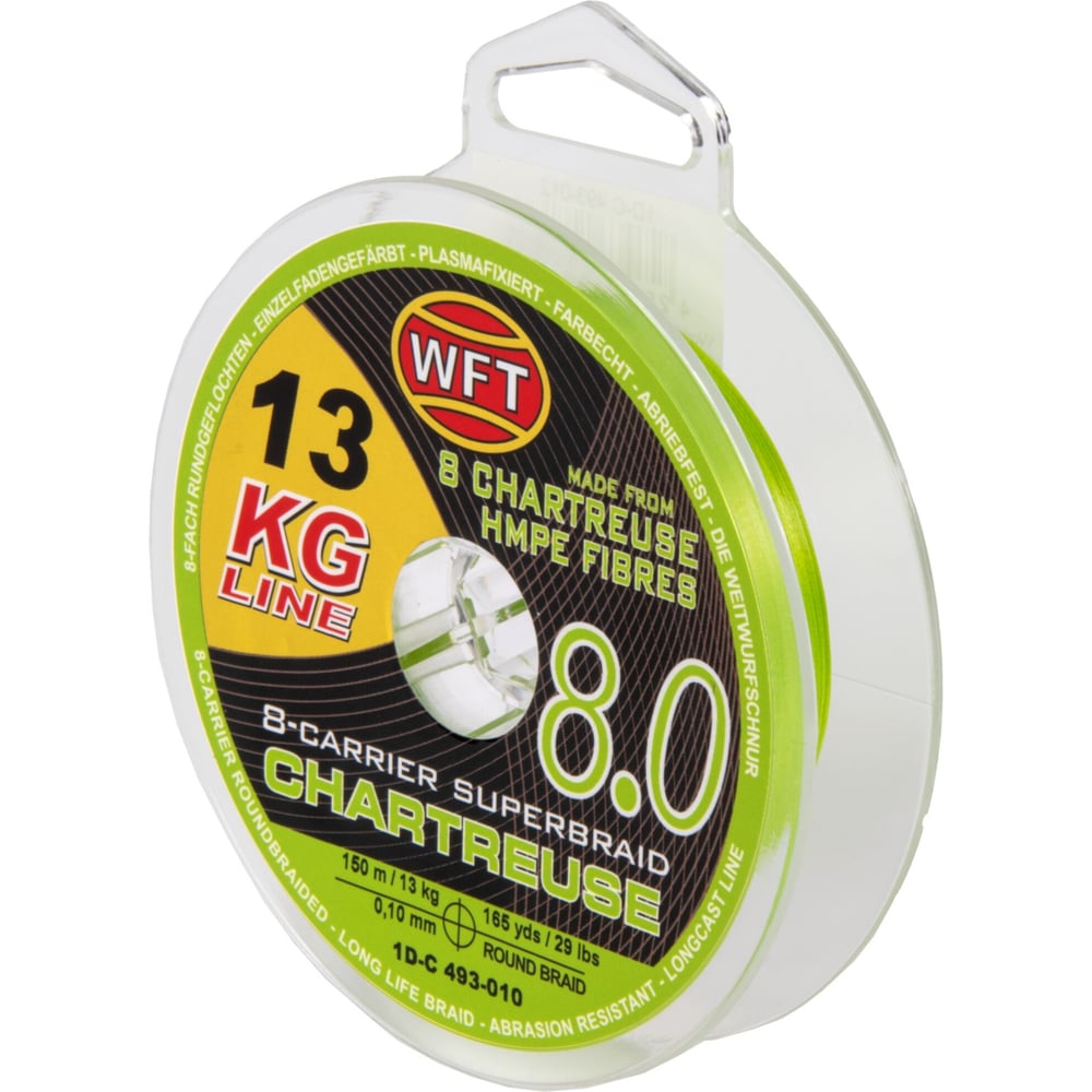 Плетеная леска WFT KG x8 Chartreuse150/010 1D-C-493-010 - выгодная цена, отзывы, характеристики ...