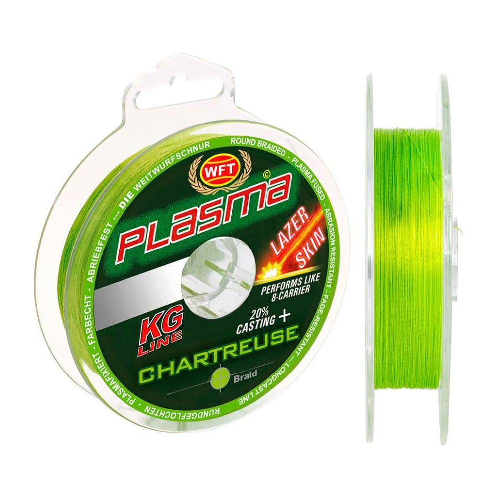 Плетеная леска WFT KG PLASMA LAZER SKIN Chartreuse 150/012 1D-C-659-012 - выгодная цена, отзывы ...