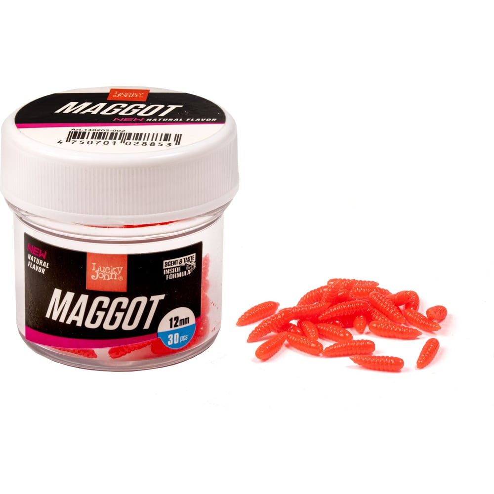 Искусственные съедобные насадки Lucky John LJ Pro Series MAGGOT RED ...