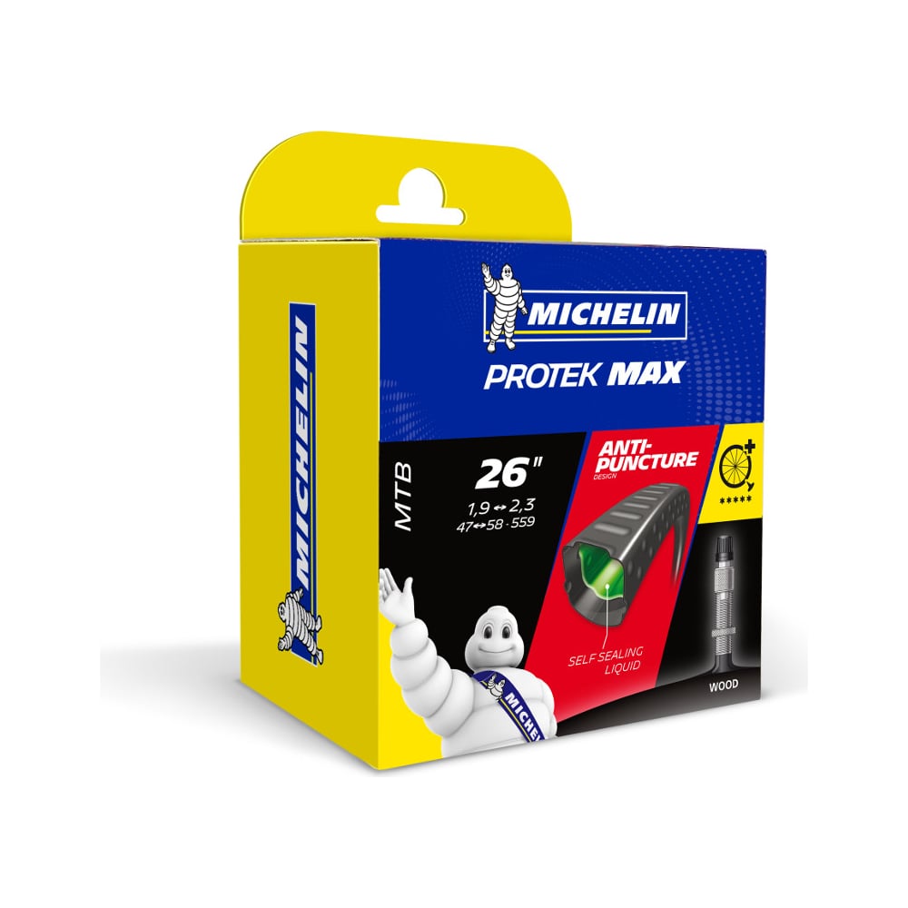 Камера Michelin C4 PROTEKMAX 47/58x559, 26x1.85-2.3 WO 40mm, вентиль ...