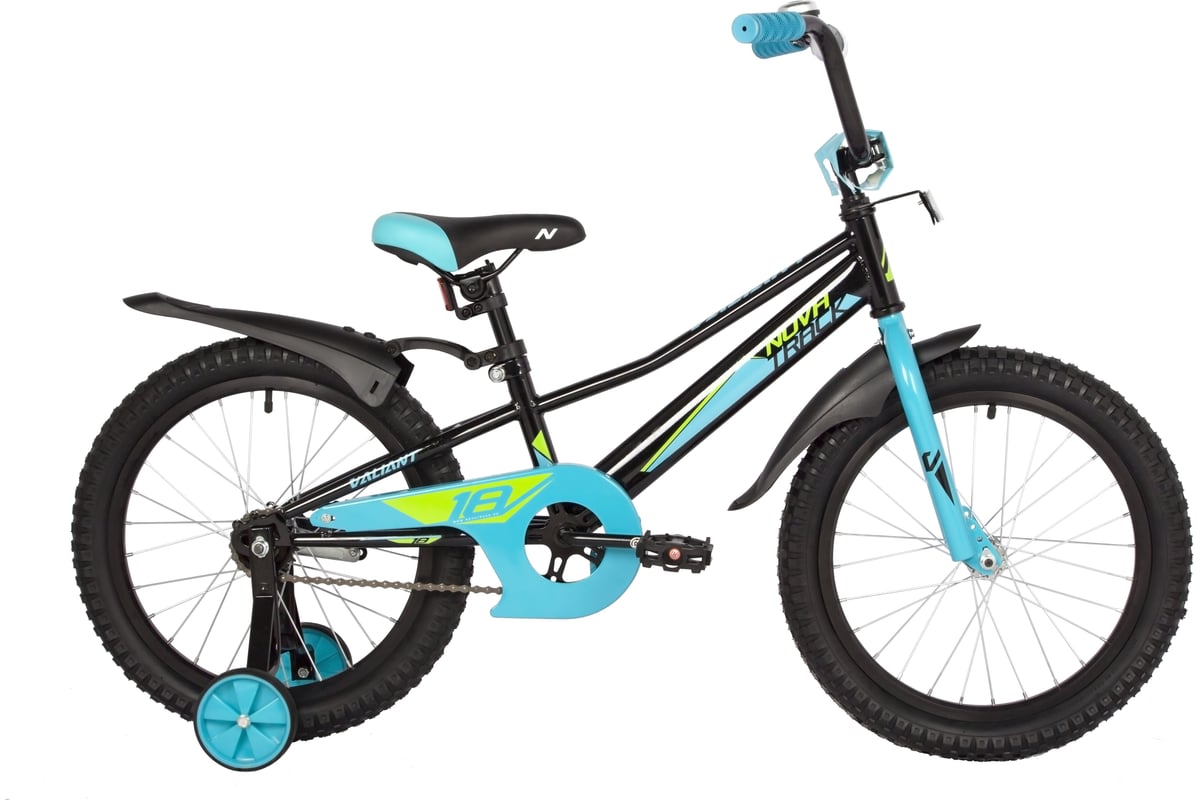 Велосипед NOVATRACK VALIANT диаметр колес 18", черный, защита А-тип ...