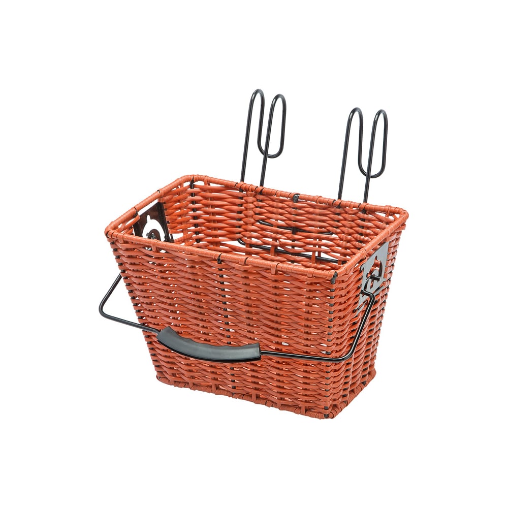 Велокорзина передняя универсальная плетеная STELS JL-083 сталь./пластик, коричневая, навесная на ...