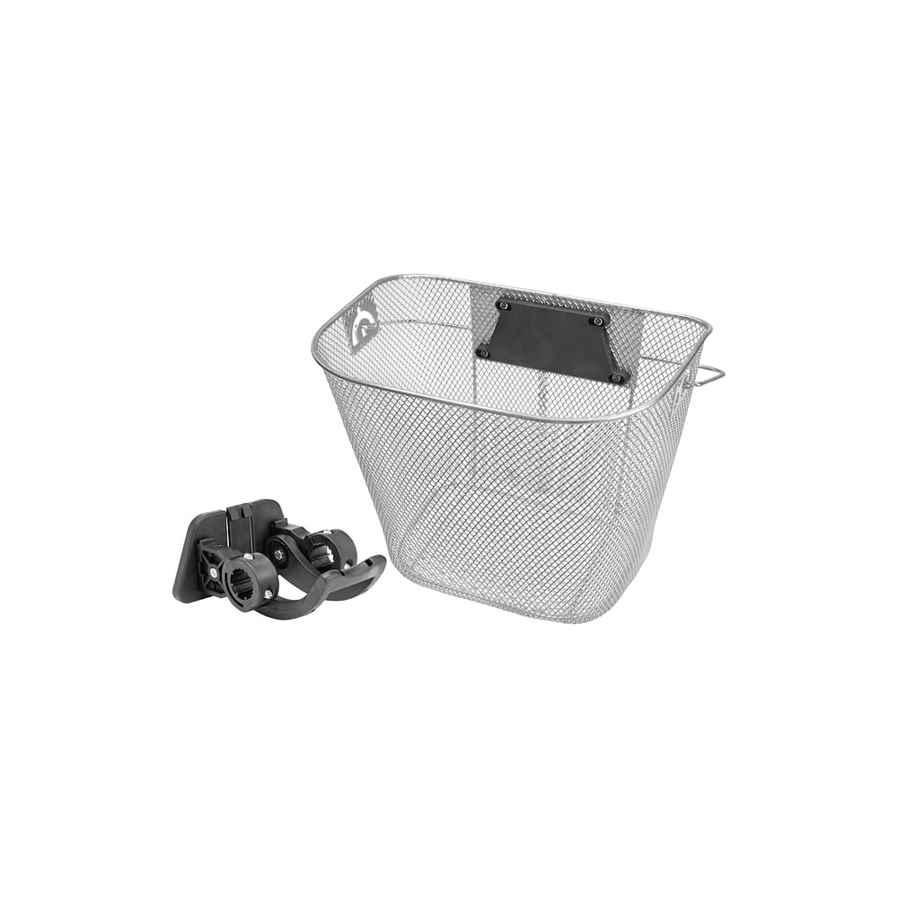 Велокорзина передняя универсальная STELS JL-285 сталь, серебряная, с быстросъемным креплением 22 ...