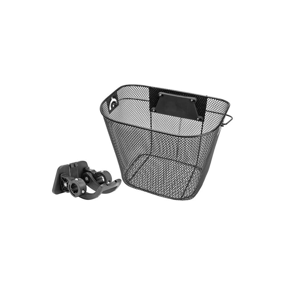 Велокорзина передняя универсальная плетеная STELS JL-285 сталь, черная, с быстросъемным ...